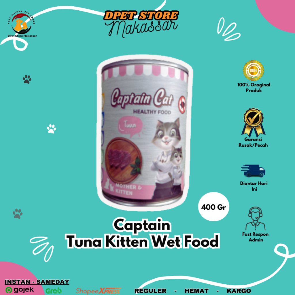 Jual Makanan Kucing Kaleng-Captain Tuna Kitten (Can) 400gr wet food ...