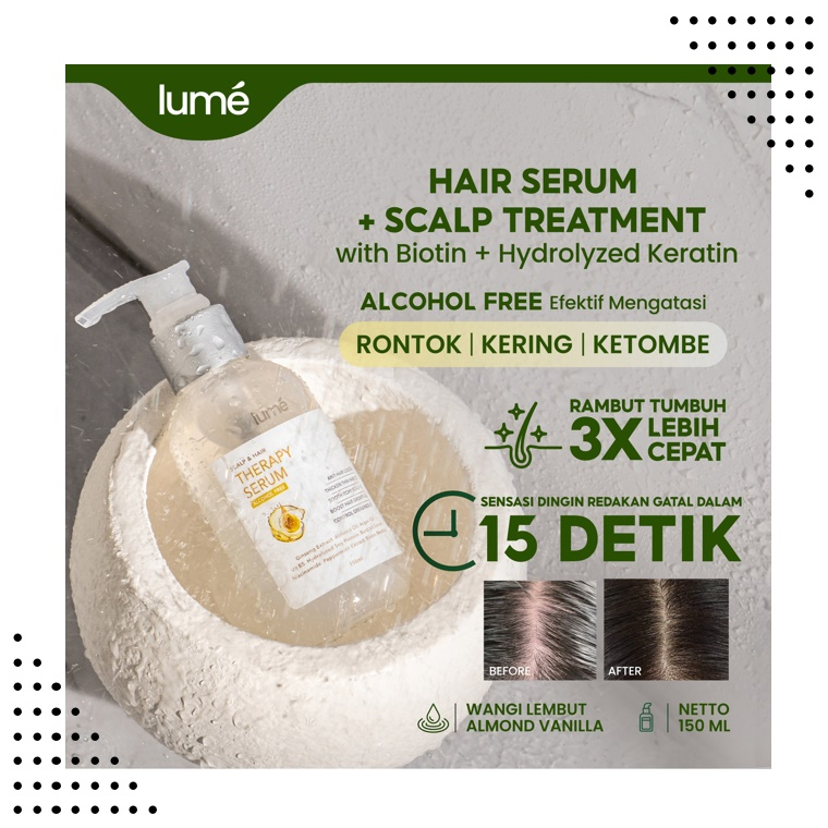 Jual Scalp & Therapy Hair Serum Lume Efektif Mengatasi Rontok, Ketombe , Kering | Shopee Indonesia