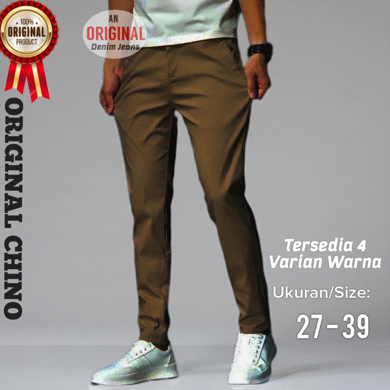 Jual Celana Chino Slim Fit Melar Stretch Tebal Panjang Pria Celana Chinios Cinos Panjang Premium ...