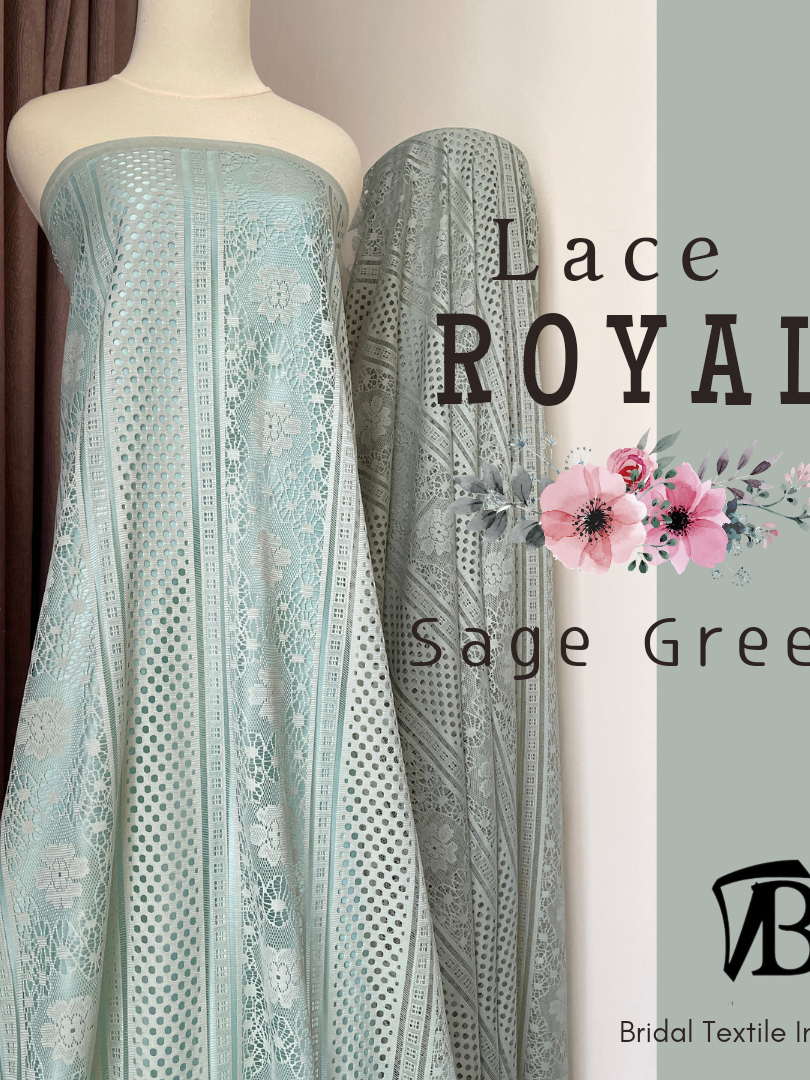 Jual Bahan Kain Brokat Brukat Lace Royal Vintage Warna Hijau Sage ...