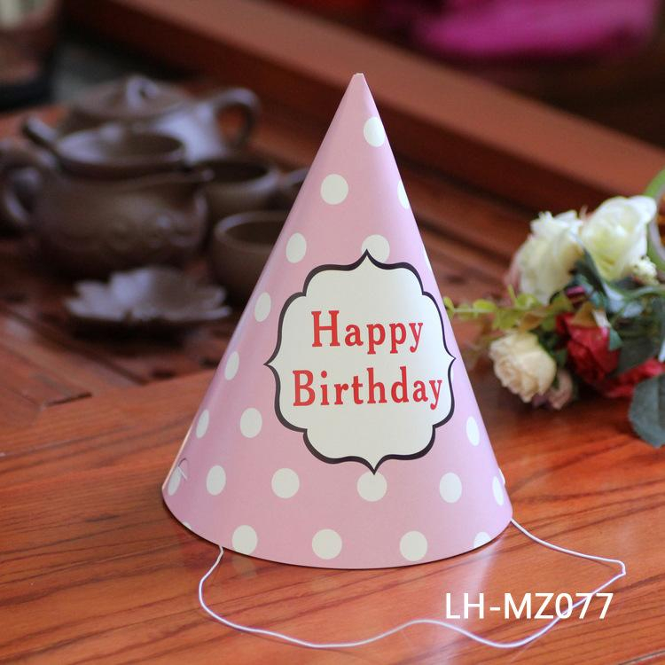 Jual 10 PC TOPI KERUCUT HAPPY BIRTHDAY TOPI ULANG TAHUN ANAK POLKADOT ...