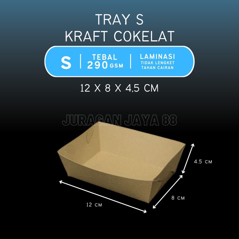 Jual Paper Tray Food Makanan Laminasi Ukuran S/Small (12x8x4,5 cm ...