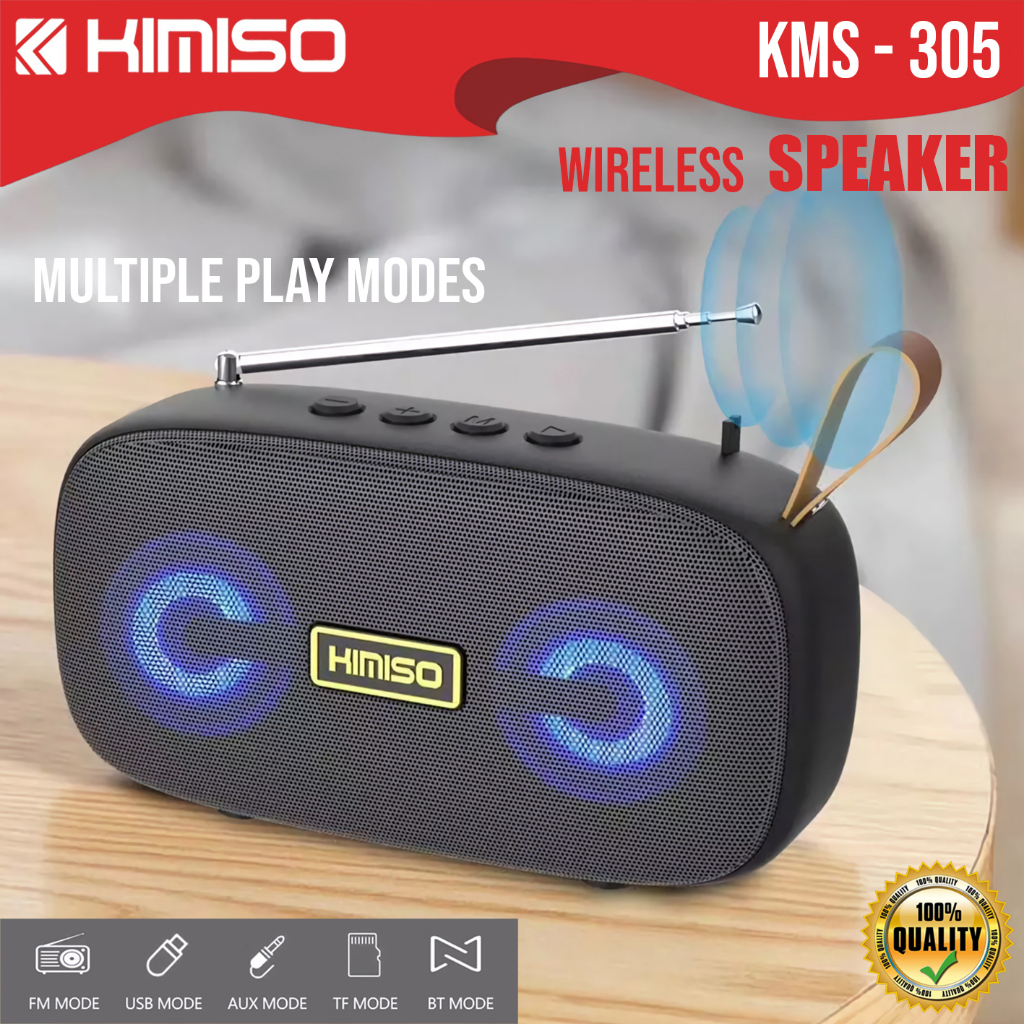 Jual Speaker Bluetooth 5.0 LED KIMISO KM-305 Portable Speker Wireless Antena KMS 305 KMS305 ...