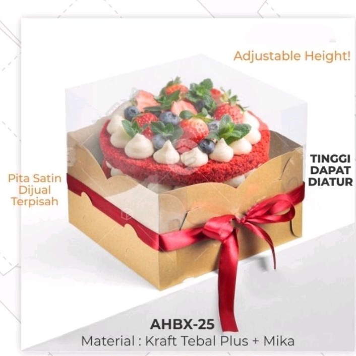 Jual Kotak Kue Mika dus Adjustable height Cake Box 22*22 | Shopee Indonesia