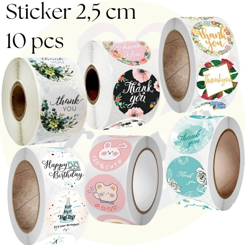 Jual sticker thank you/sticker olshop/sticker HBD per 10 pcs | Shopee ...