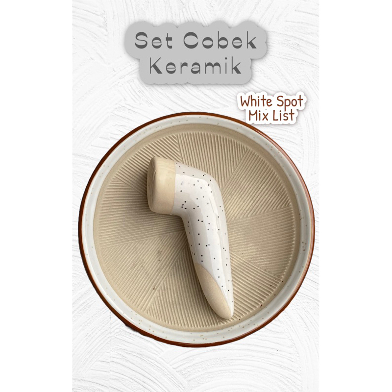 Jual Set Cobek Keramik Estetik Cobek Viral / Uleg Keramik / Cobek ...