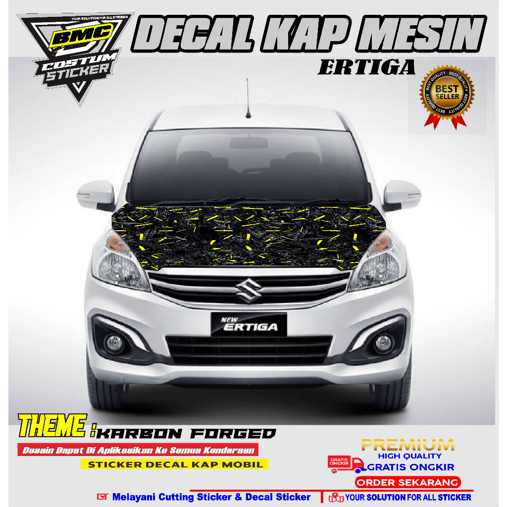Jual STICKER DECAL KAP MESIN MOBIL ERTIGA/STIKER VARIASI KAP MESIN ...
