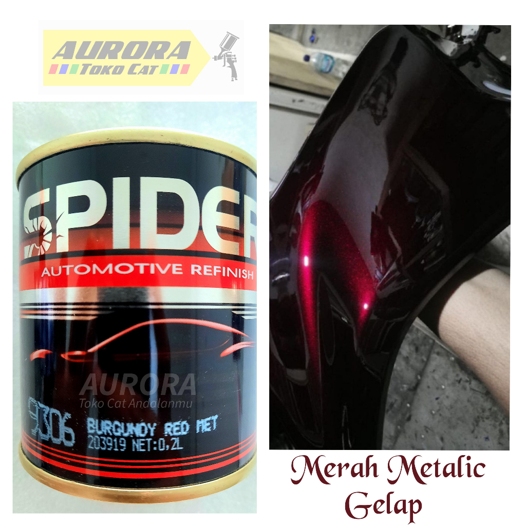 Jual Cat Merah Metalik Gelap SPIDER Burgundy Red Metallic 200cc ...