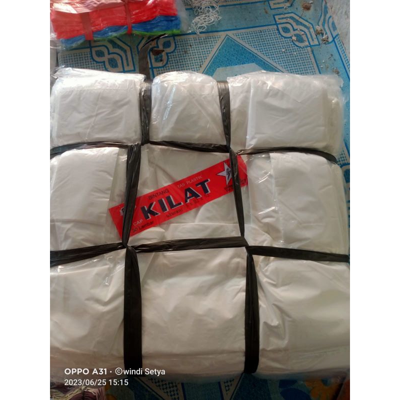 Jual kantong plastik ukuran 35x52x02 putih merk bintang kilat( tebel ...