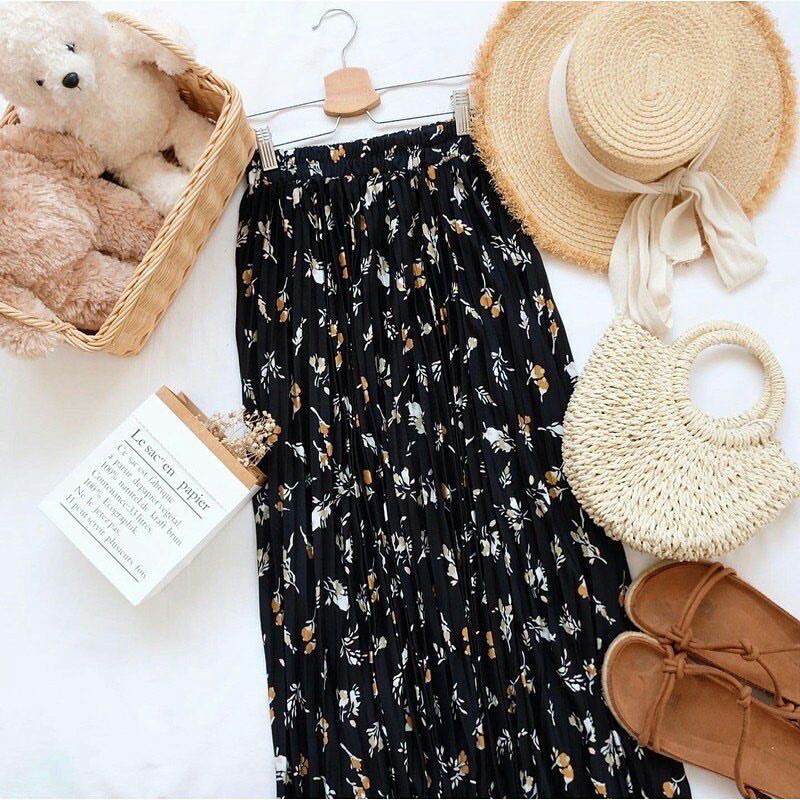 Jual ROK MOTIF BUNGA FLORAL / ROK DAILY KOREAN STYLE / LILY FLOWER ...