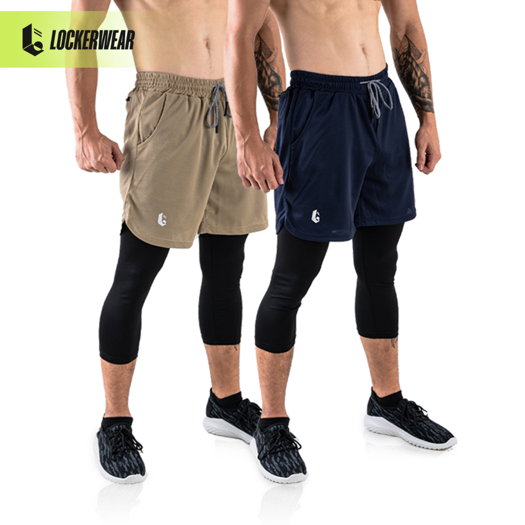 Jual Celana Lari Running Jogging Fitness Gym Pendek Pria Legging Manset ...