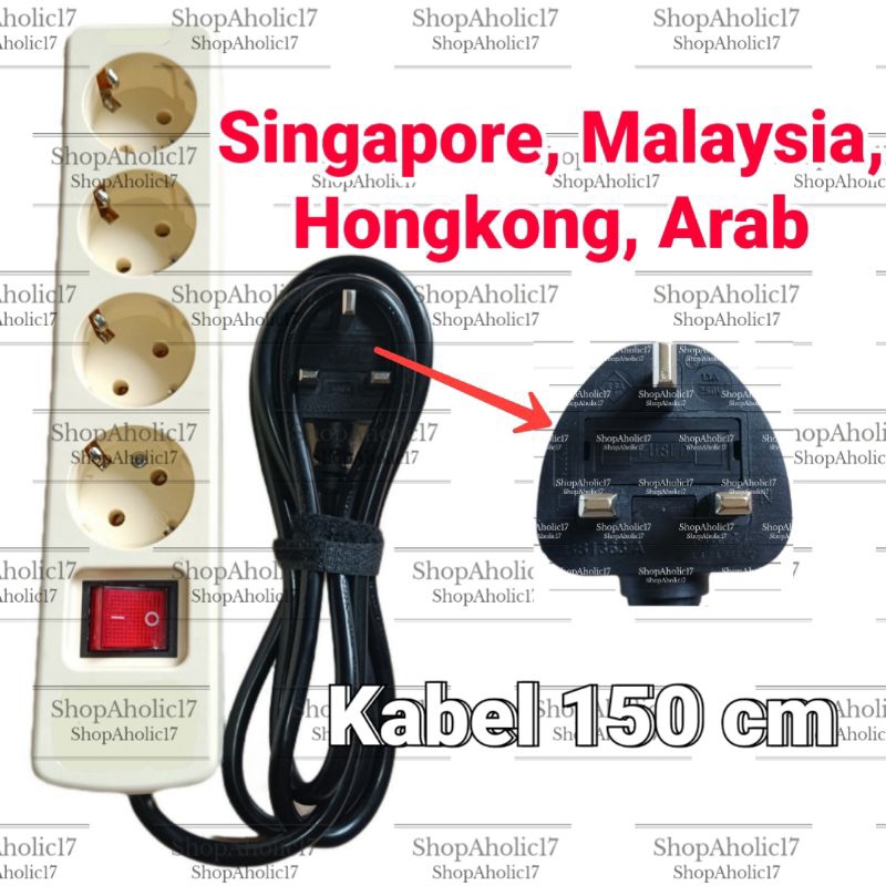 Jual UK Plug male Travel Stop Kontak to EU Plug female Arab Saudi ...