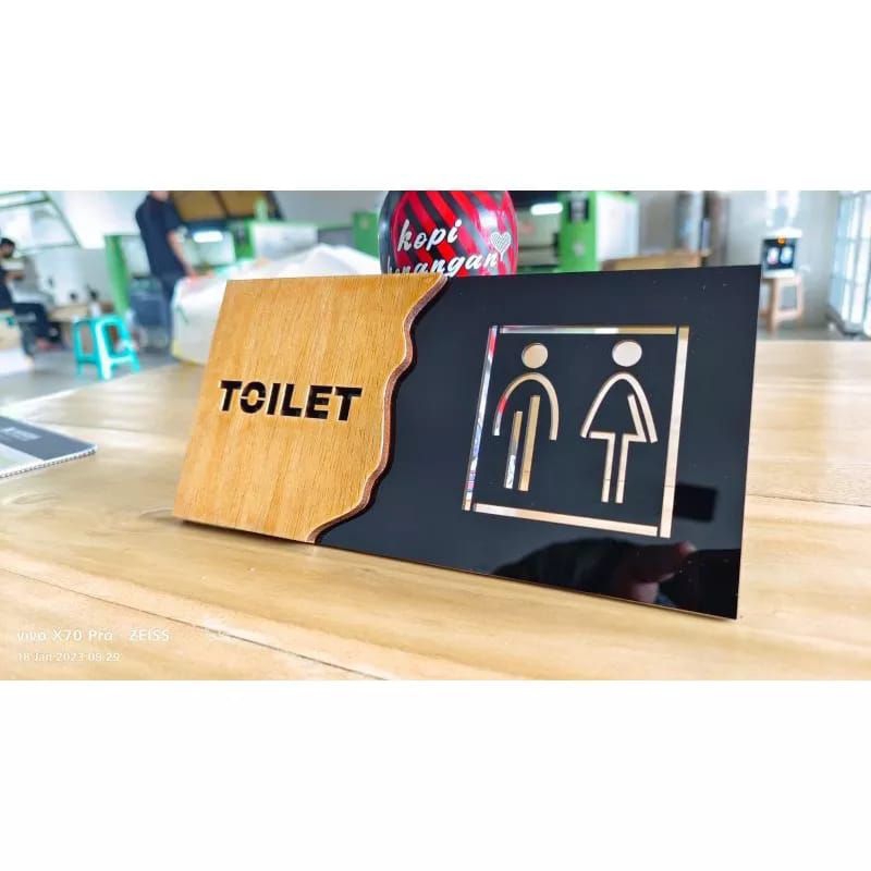 Jual SIGN BOAR MD PAPAN KAYU AKRILIK TUMPUK Tanda Tolilet Kamar Mandi ...
