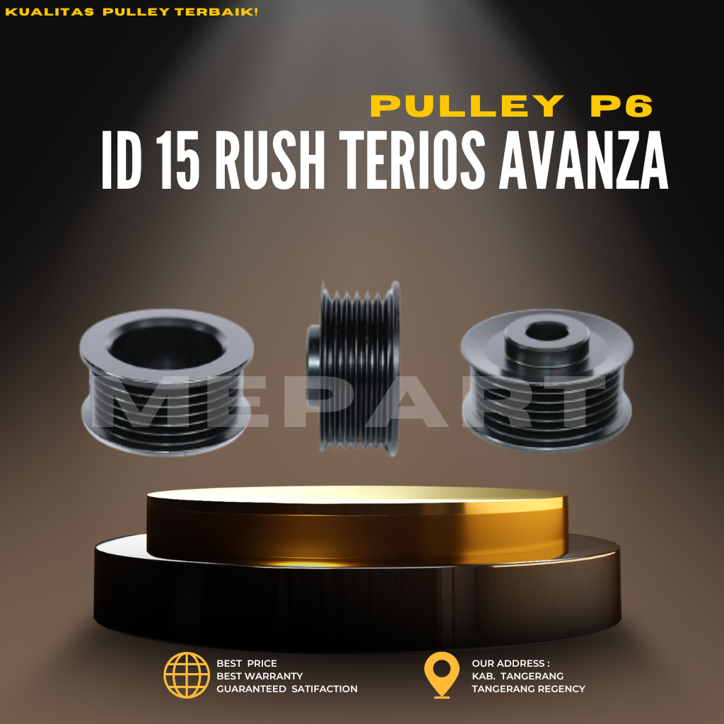 Jual PULLEY P6 ID 15 RUSH TERIOS AVANZA ALL NEW VIOS YARIS SIENTA ...