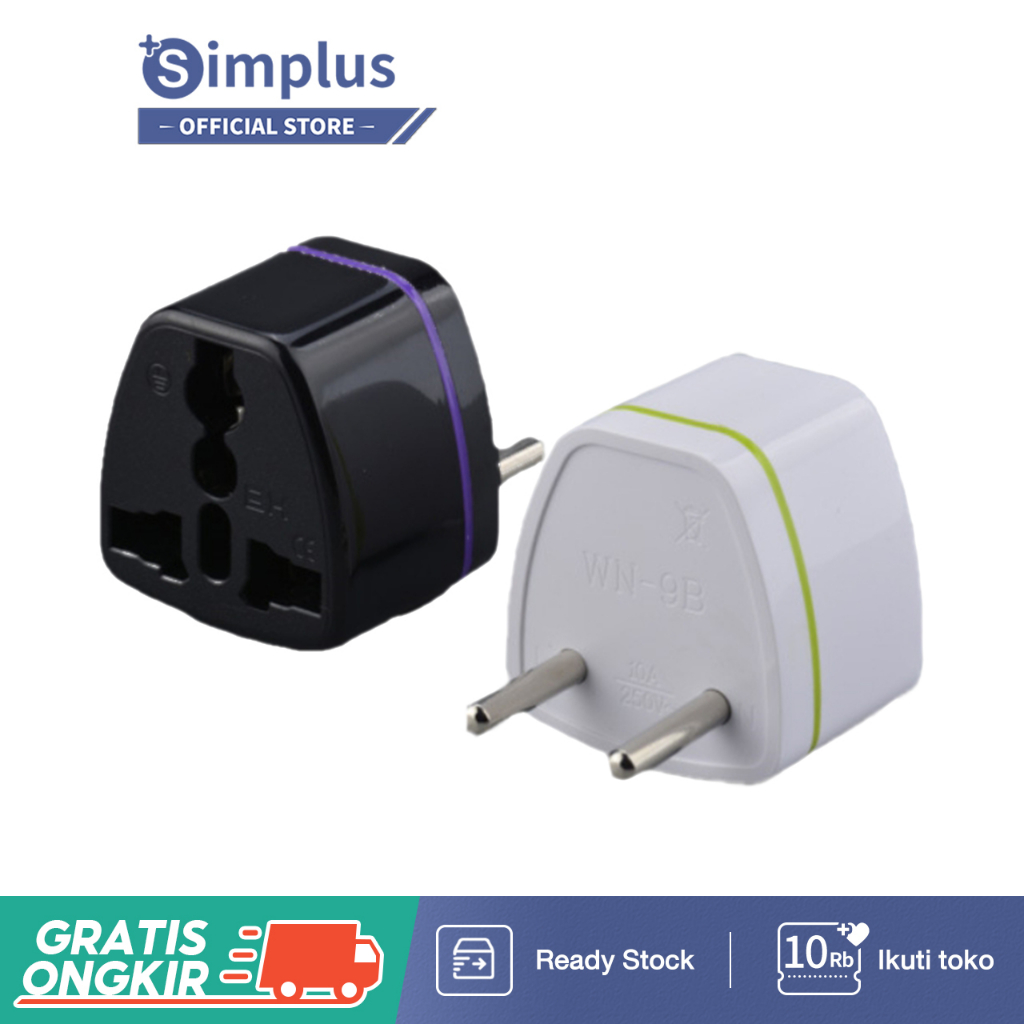 Jual Simplus Adapter Konverter Travel 3 KE 2 Adapter Colokan Listrik ...