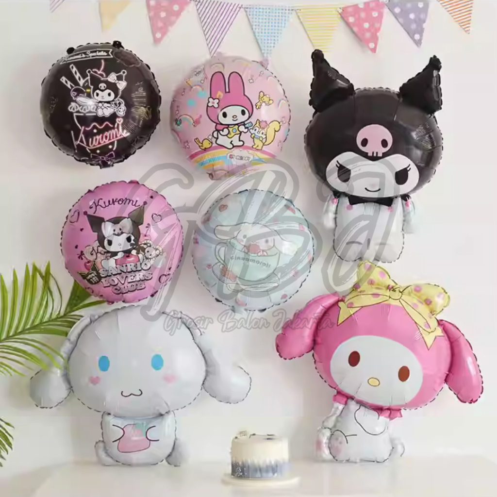 Jual Balon Foil JUMBO Sanrio (Cinnamoroll, My Melody, Kuromi) / Balon ...