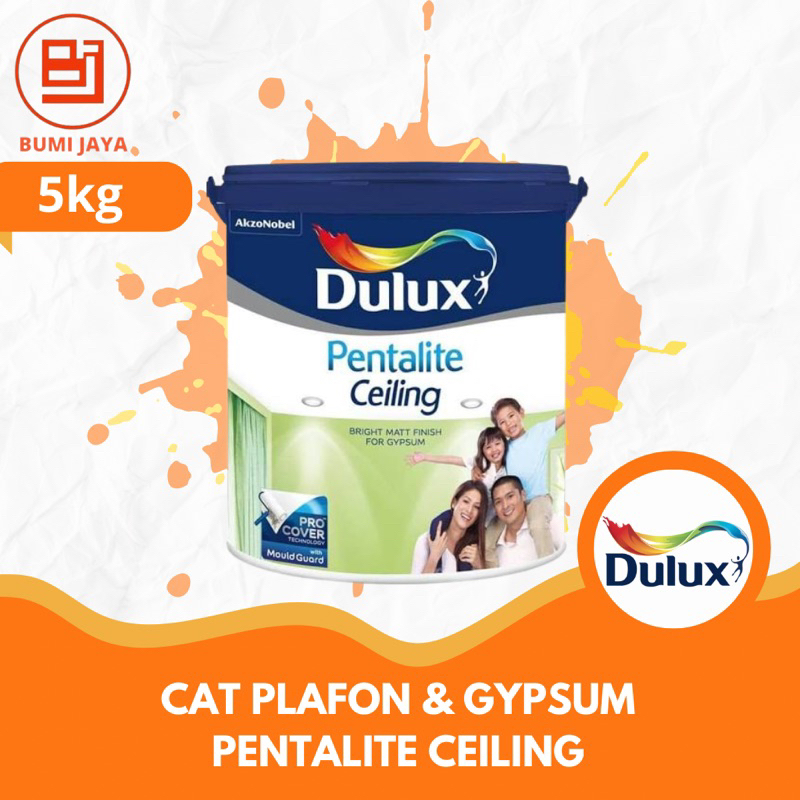 Jual cat plafon cat gypsum cat dulux pentalite cealing 5kg | Shopee ...