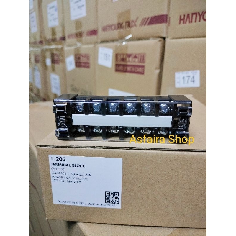 Jual TERMINAL BLOCK HANYOUNG HYT-206 / TERMINAL BLOCK 20A 6POLE | Shopee Indonesia