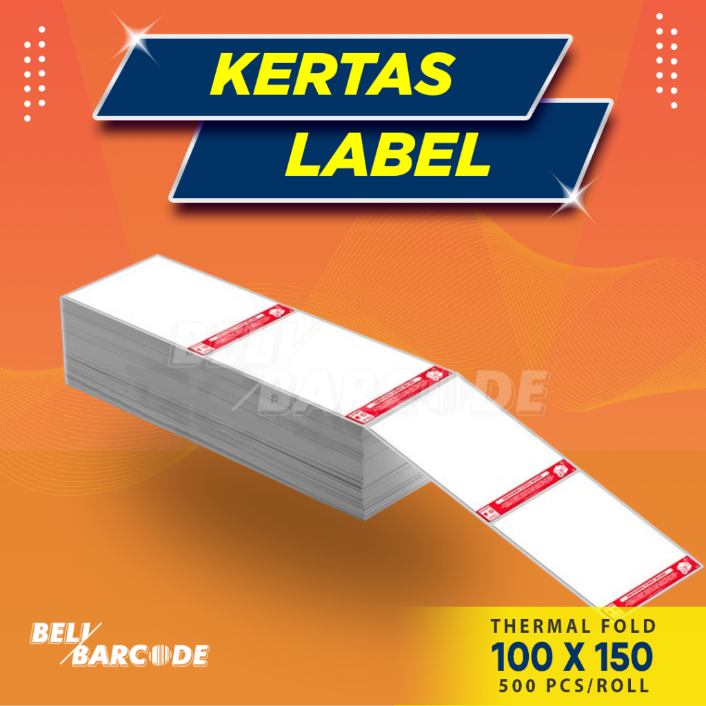 Jual Stiker Label Thermal 100 x 150 mm Fold A6 Kertas 100x150mm 500pcs | Shopee Indonesia