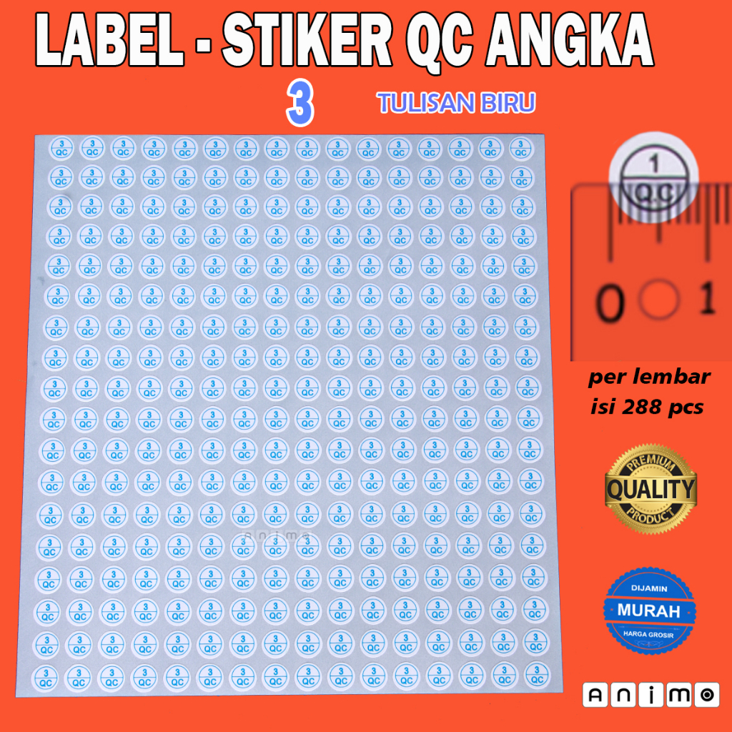 Jual STIKER QC ANGKA - Quality Control Number Sticker 9 MM = 0,9 CM ...