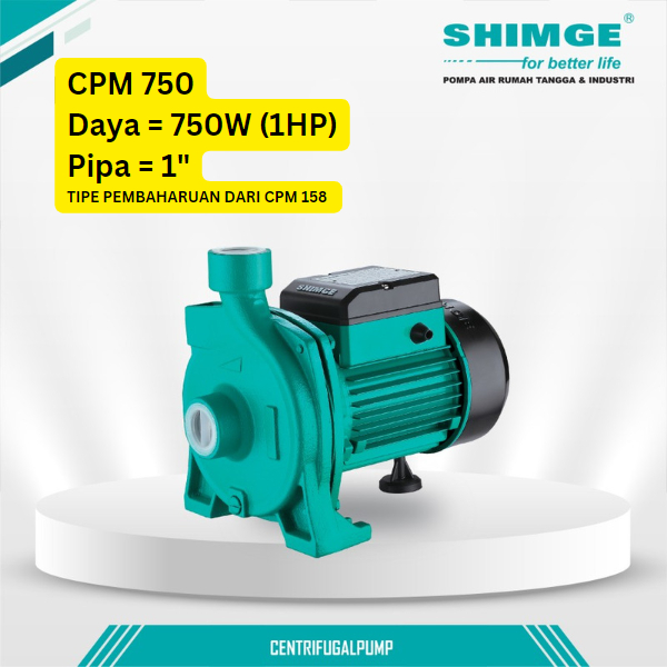 Jual Pompa Air Sentrifugal SHIMGE CPM 750 1 HP 750 W 1 Jual Pompa Air Sentrifugal SHIMGE CPM 750 1 HP 750 W 1