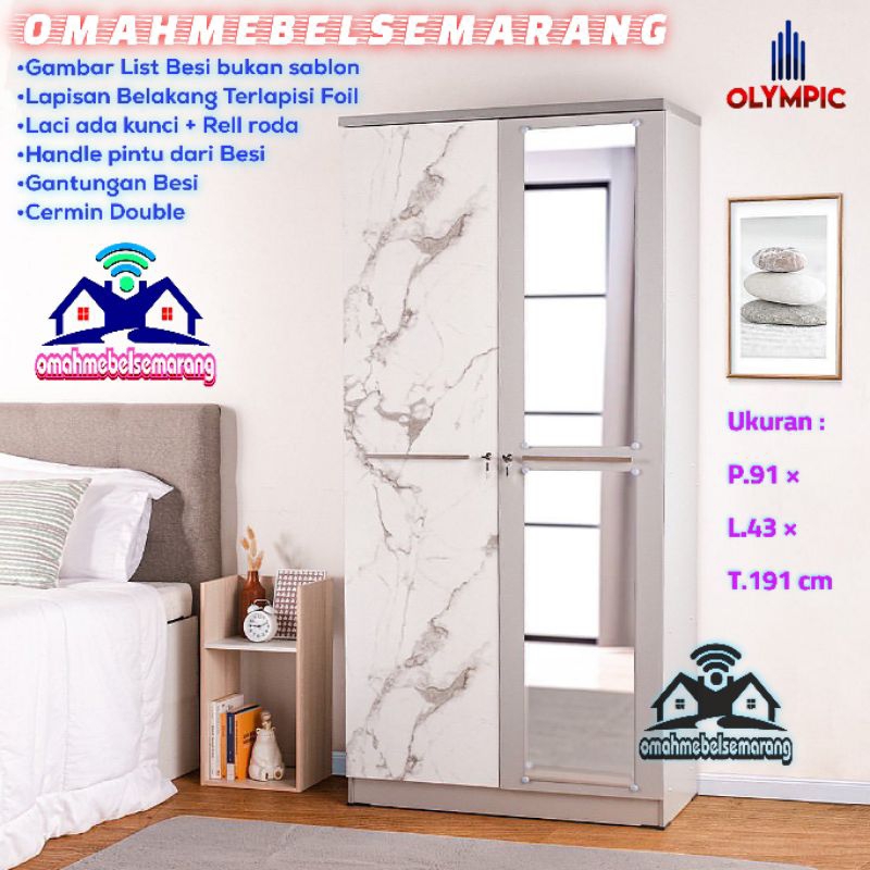 Jual Lemari Pakaian 2 Pintu OLYMPIC POLO Almari Baju Minimalis Modern ...