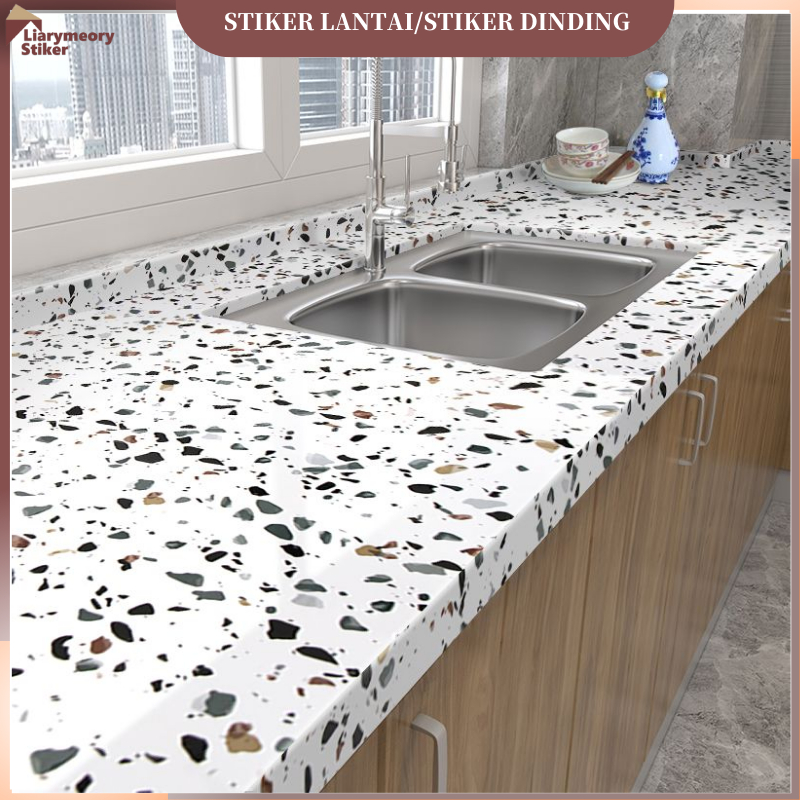 Jual Sticker Lantai Kamar Mandi Motif Marmer PVC 3M Stiker Dekorasi ...