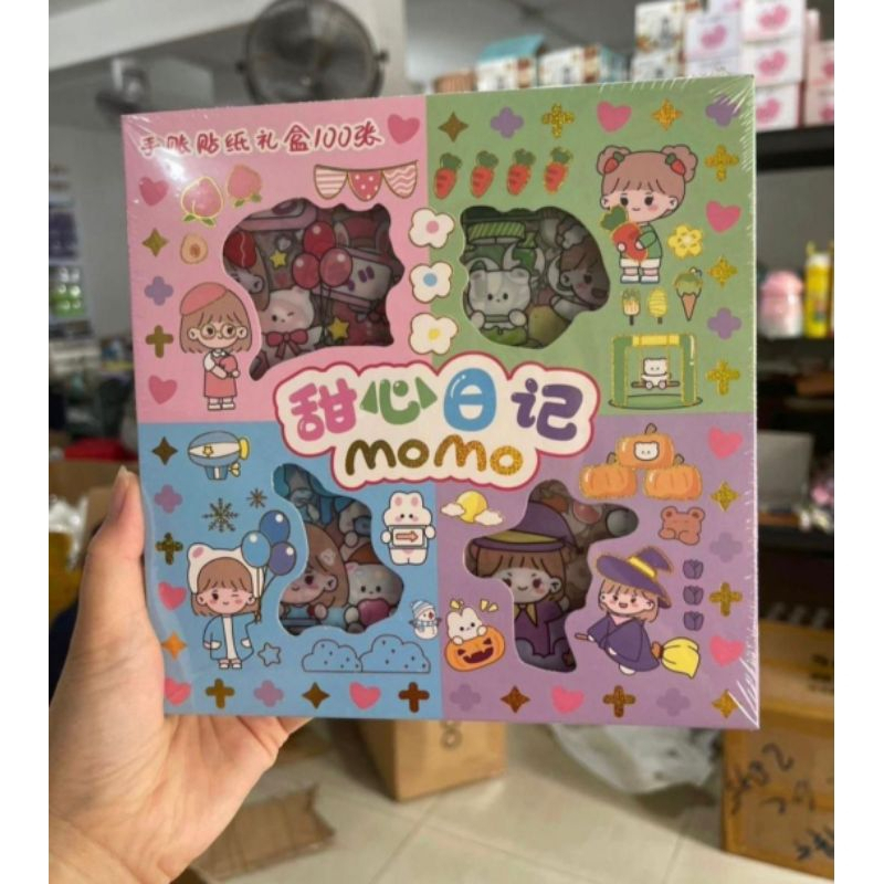 Jual Sticker MOMO Rainbow Mix 4 Warna Original waterproof Stiker Kartun ...