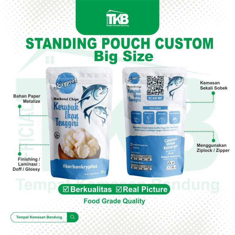 Jual Ukuran Besar Standing Pouch Costum Desain Untuk Makanan dan ...