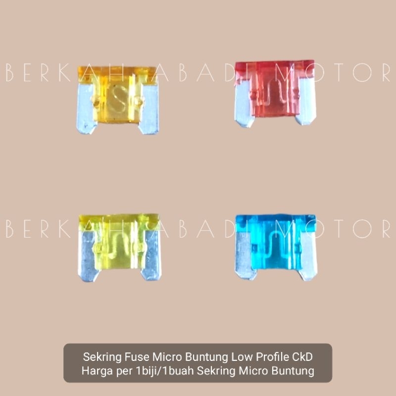 Jual Sekring Buntung Micro 5A 10A 15A 20A Low Profile | Sekring Mikro ...