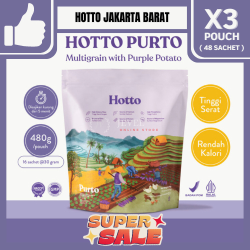 Jual HOTTO PURTO MULTIGRAIN 3 POUCH ( 48 SACHET ) | Shopee Indonesia