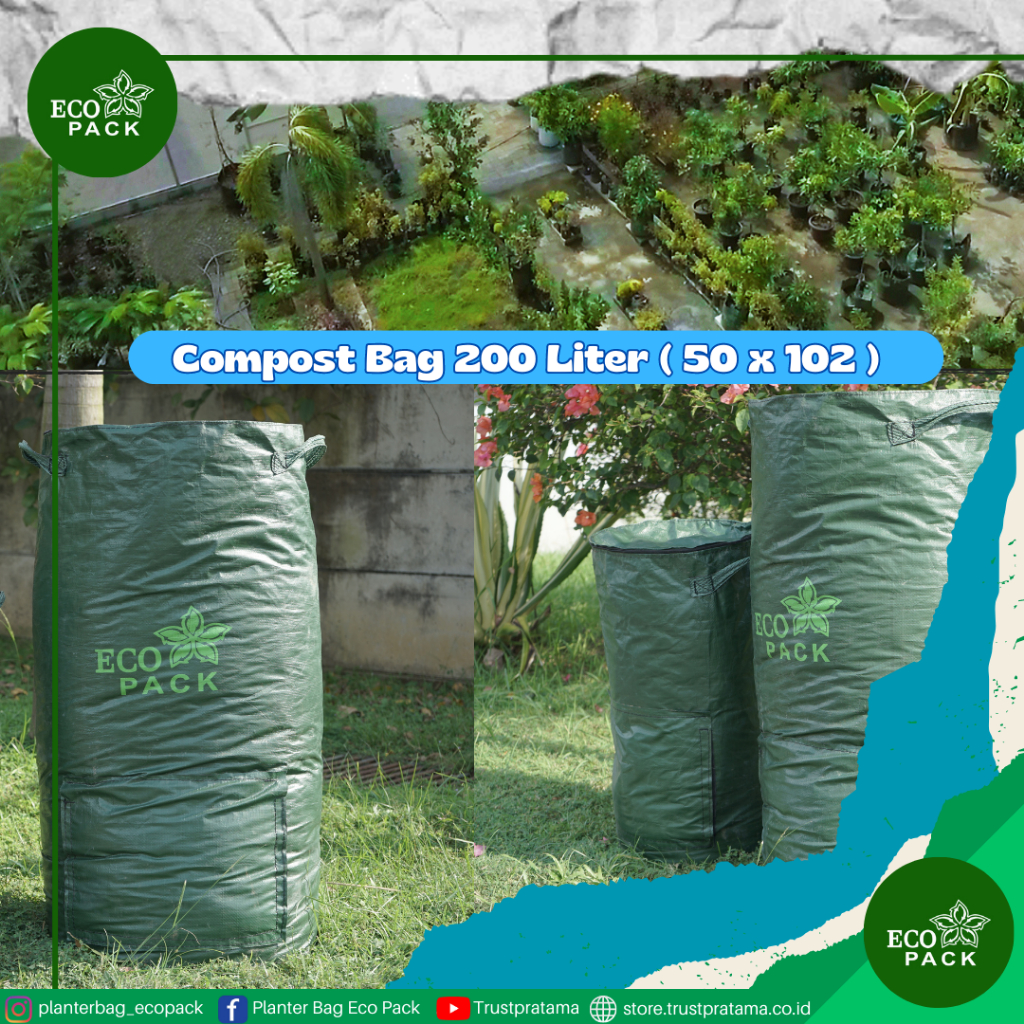 Jual Compost Bag Large Eco Pack size Large (200L) 50 x 102cm HDPE ...
