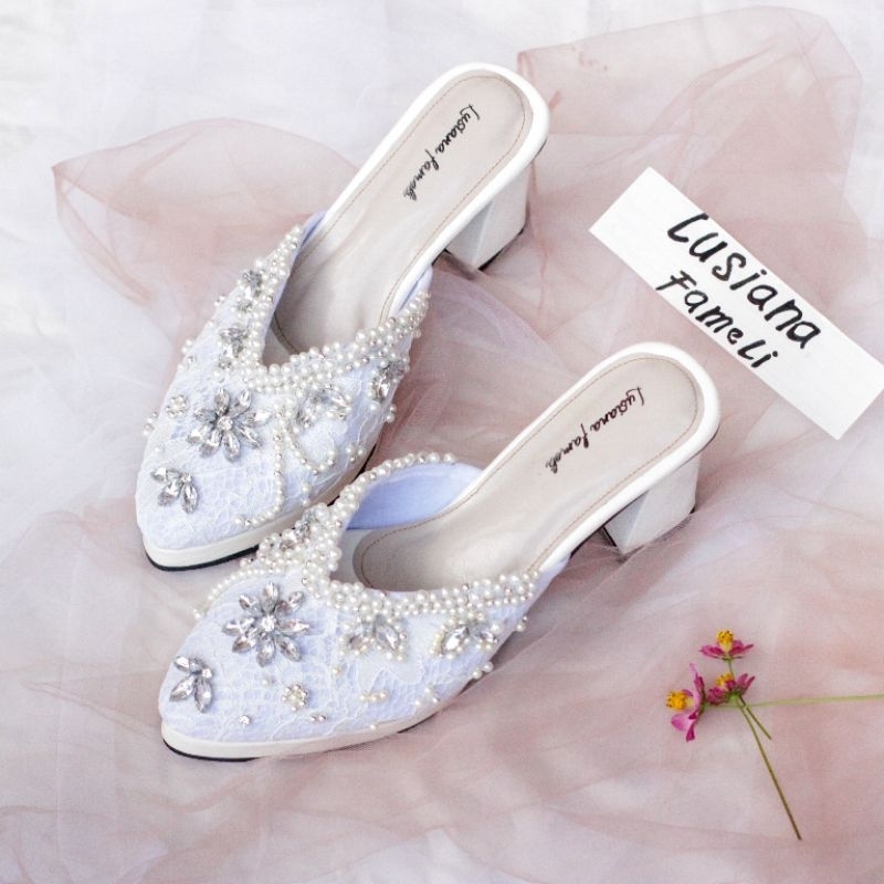 Jual KIARA | wedding shoes sepatu Payet heels pengantin putih sepatu ...