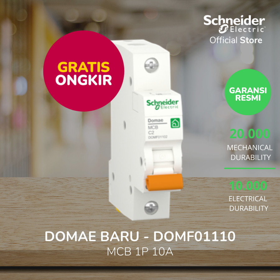 Jual ORIGINAL Schneider Electric NEW DOMAE MCB 6A 1P - DOMF01106 | Shopee Indonesia