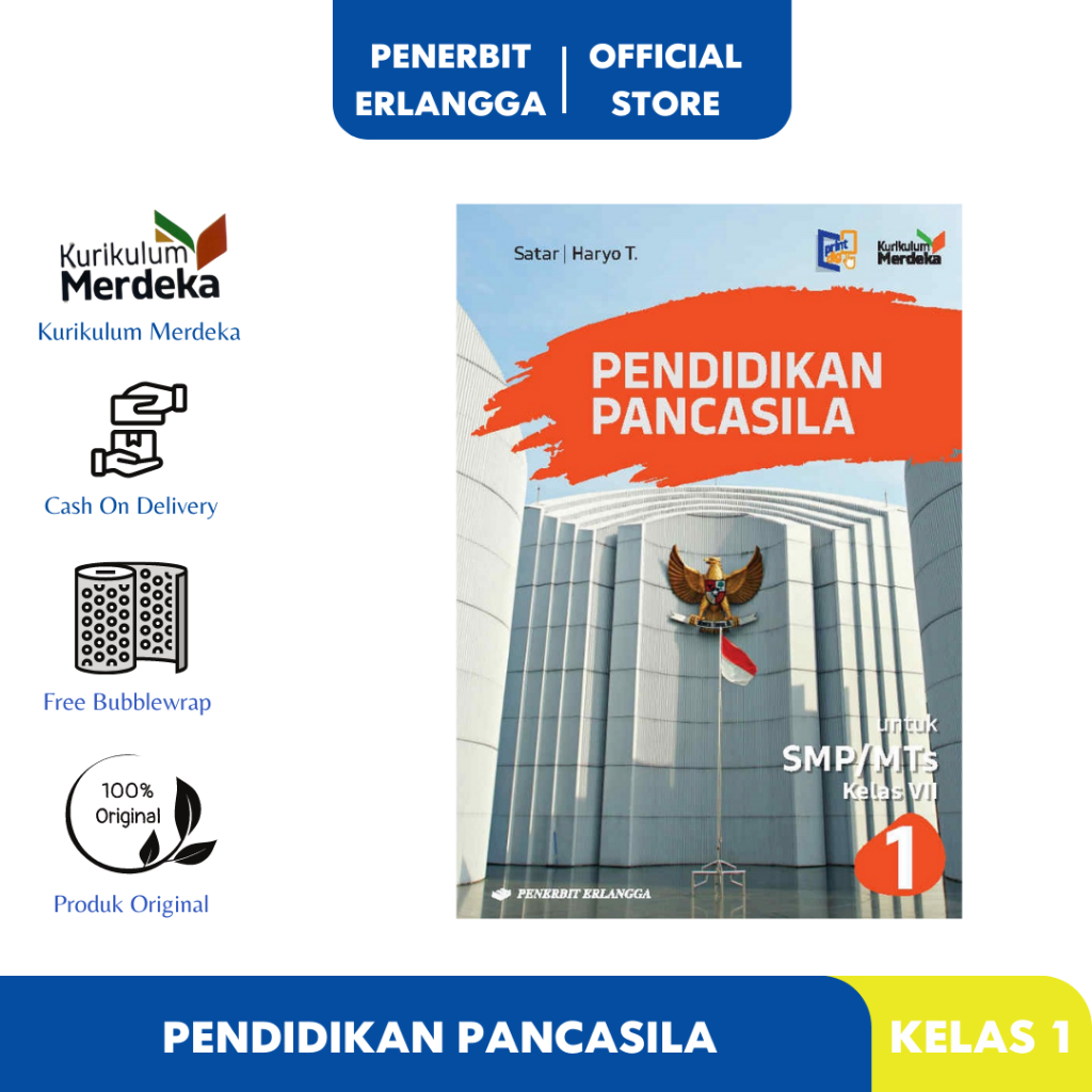 Jual [Erlangga Official] PENDIDIKAN PANCASILA SMP KELAS 7 KURIKULUM MERDEKA | Shopee Indonesia
