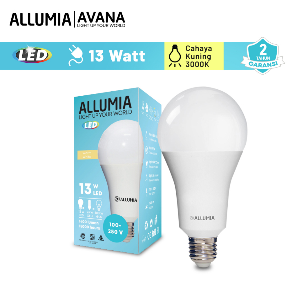 Jual ALLUMIA Bulb Lampu LED 13 Watt 3000K Kuning Warm White Lampu ...