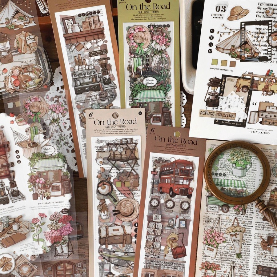 Jual 6 Lembar/ Pack Vintage Retro Stickers London Style Aesthetic ...