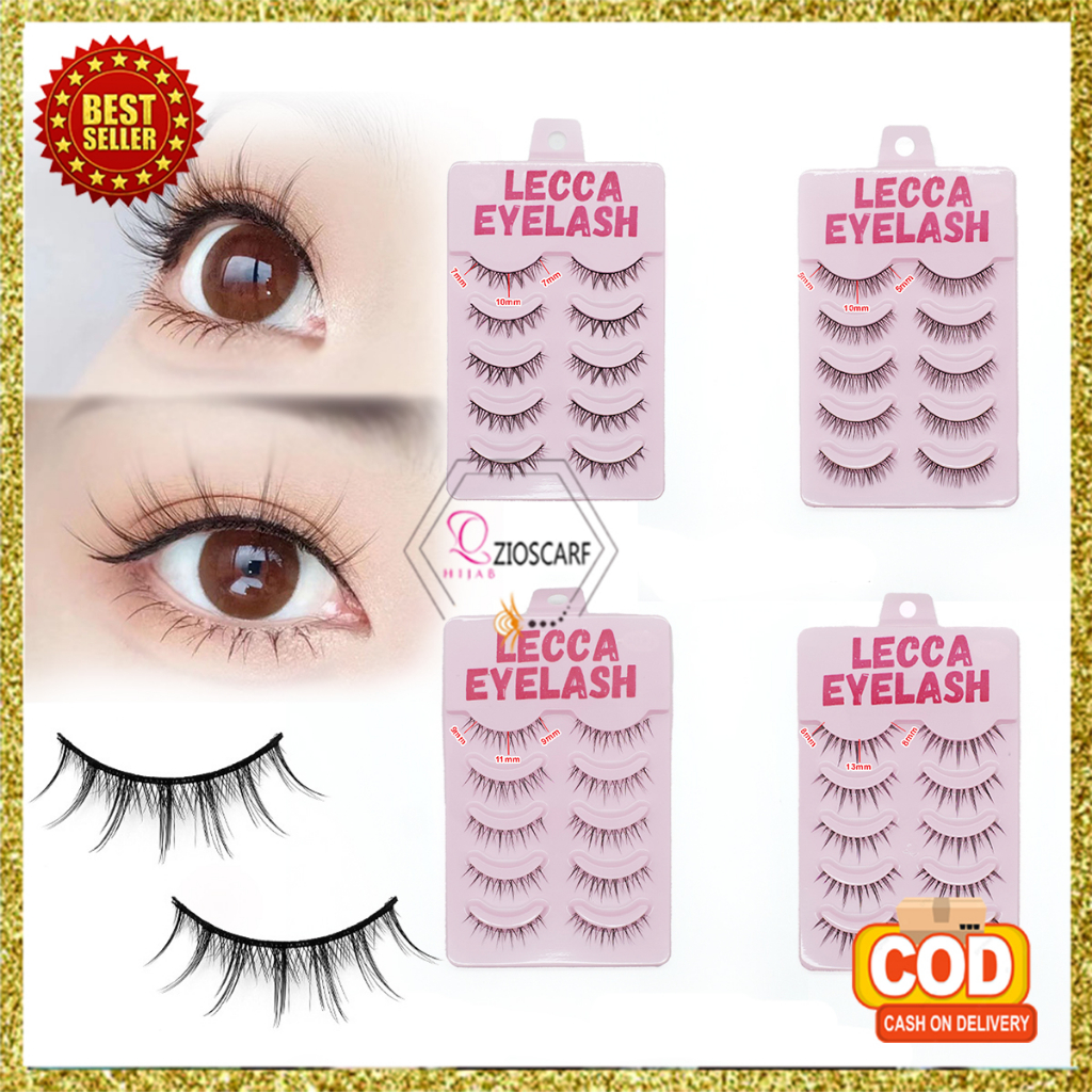 Jual Bulu Mata Palsu Natural LECCA Eyelash Extension Set 5 Pairs 3D ...