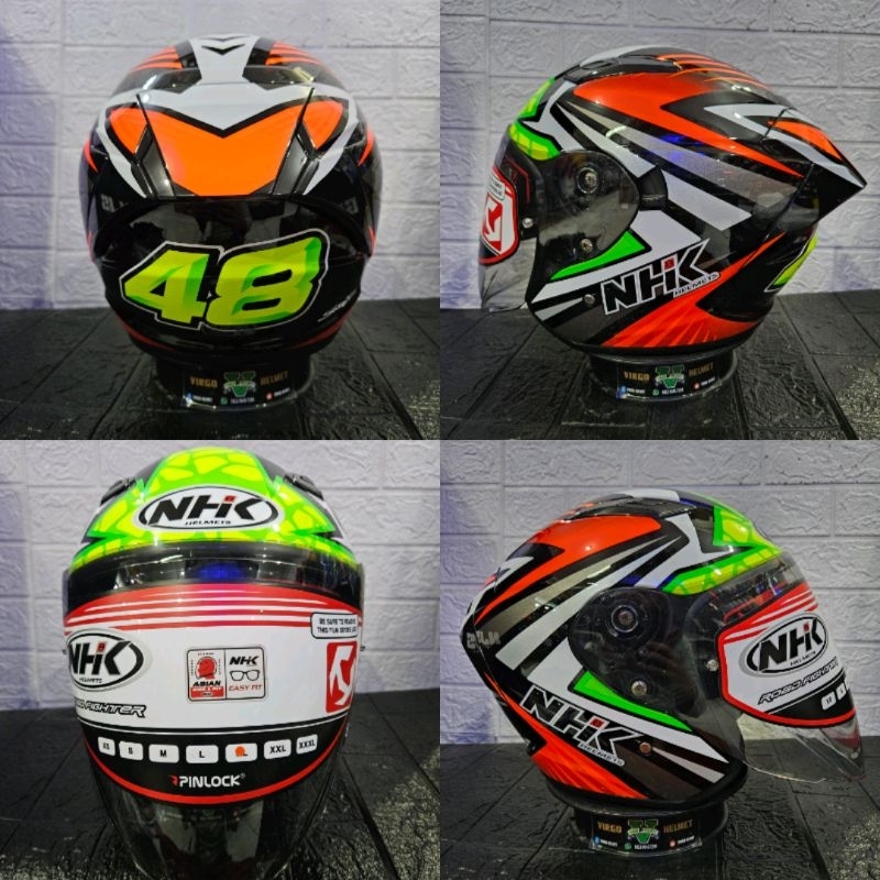 Jual NHK HELM S1 GP PRO IVAN ORTOLA BLACK DOUBLE VISOR | Shopee Indonesia
