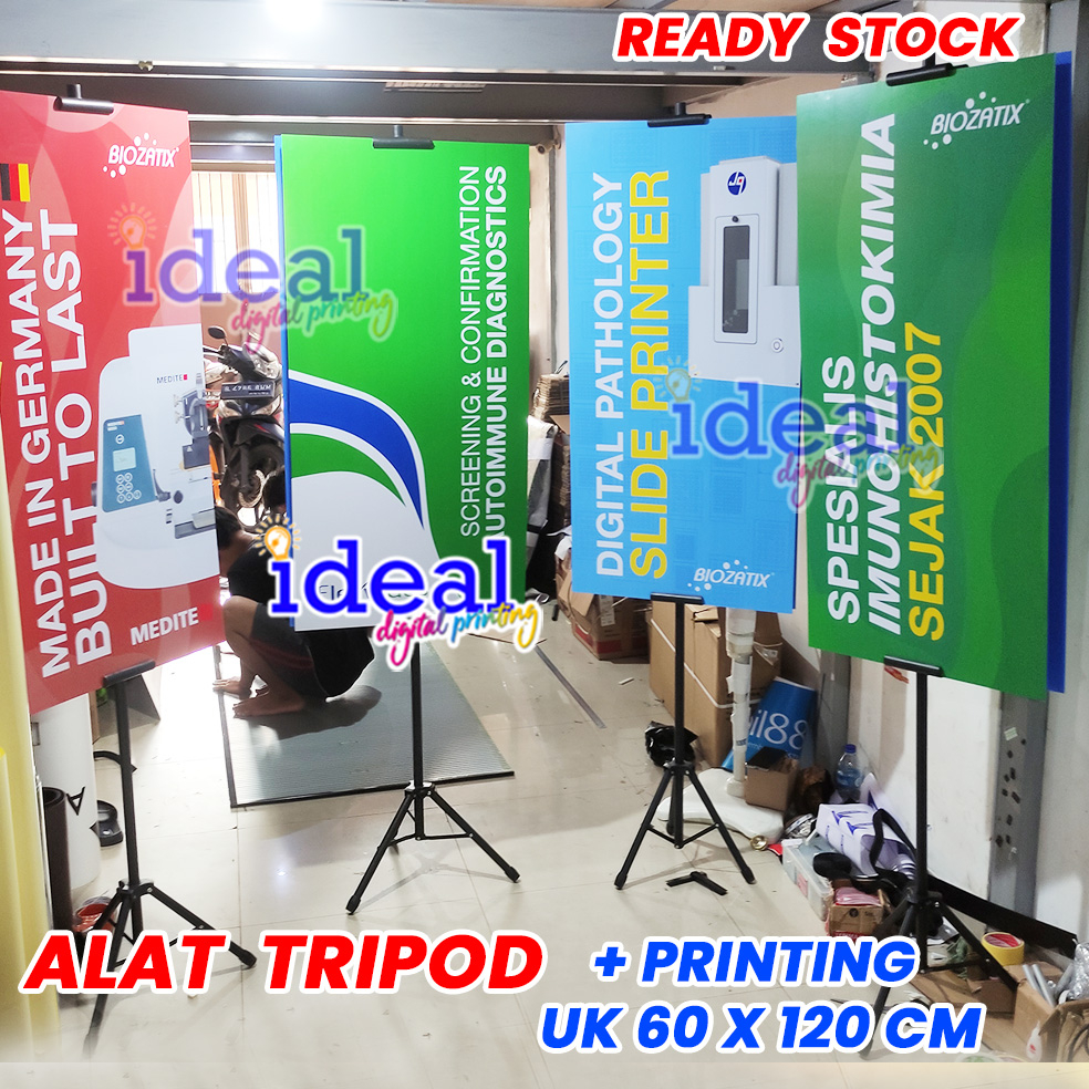 Jual TRIPOD BANNER 60 x 120 cm / Tiang promosi / Standing banner / Stand Poster Tripod 60x120cm ...
