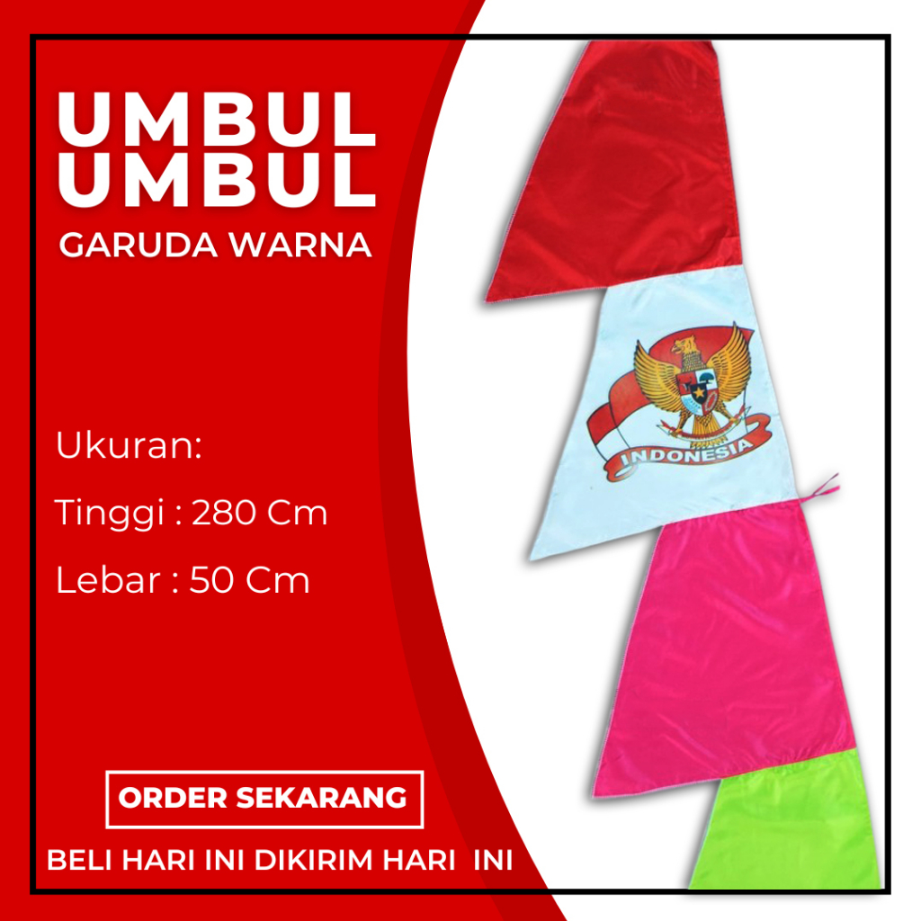 Jual Bendera Umbul-Umbul Garuda Warna Bendera 17 Agustus Agustusan | Shopee Indonesia