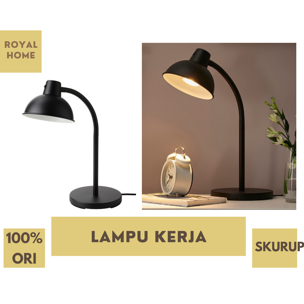 Jual Lampu Meja Kerja Baca Minimalis Klasik Hitam Baja Work Lamp SKURUP ...
