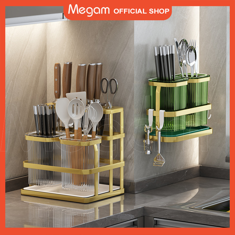 Jual Megam Rak Dapur Garpu Sendok Pisau Sumpit Rak Penyimpanan Alat ...