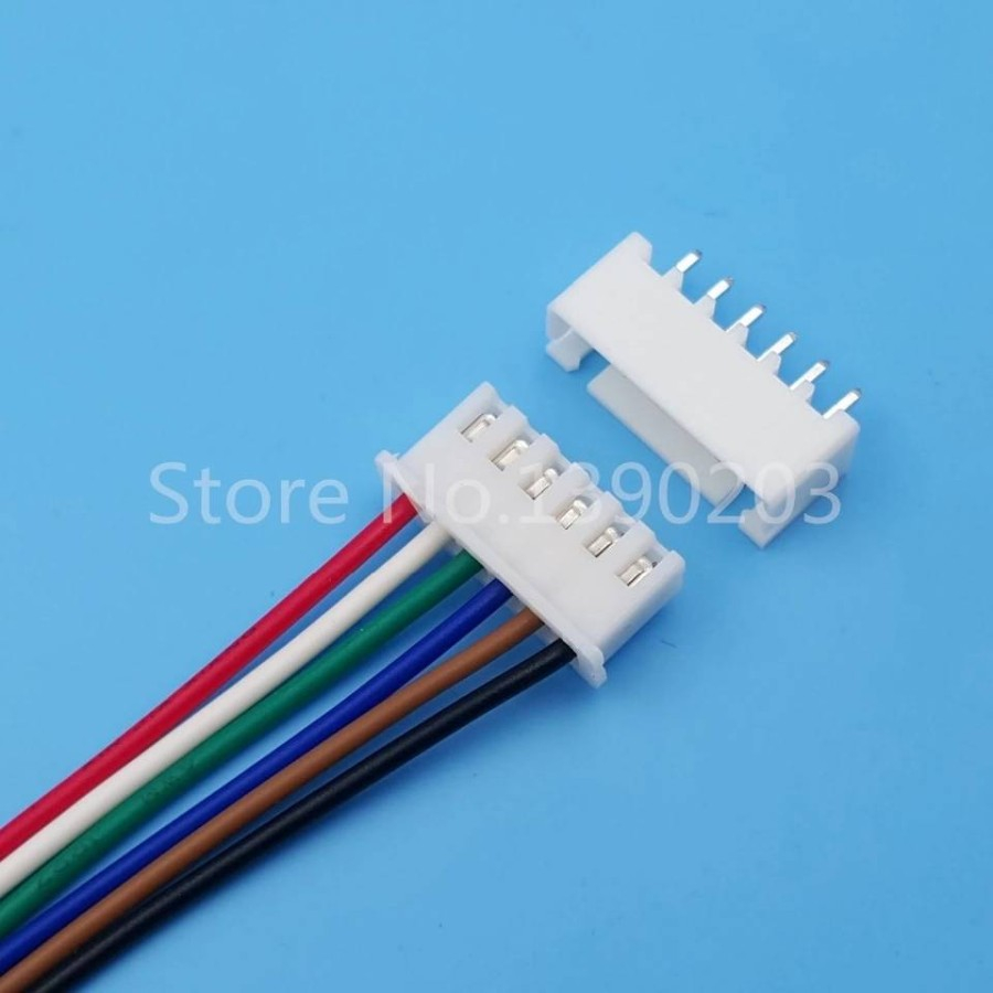 Jual 6Pin PCB Socket Connector HX Pitch 2.54mm Single Head 15cm kabel ...
