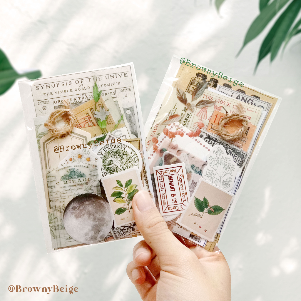 Jual VINTAGE EPHEMERAL [35pcs] by BROWNYBEIGE - Bujo Mini Kit Penpal ...