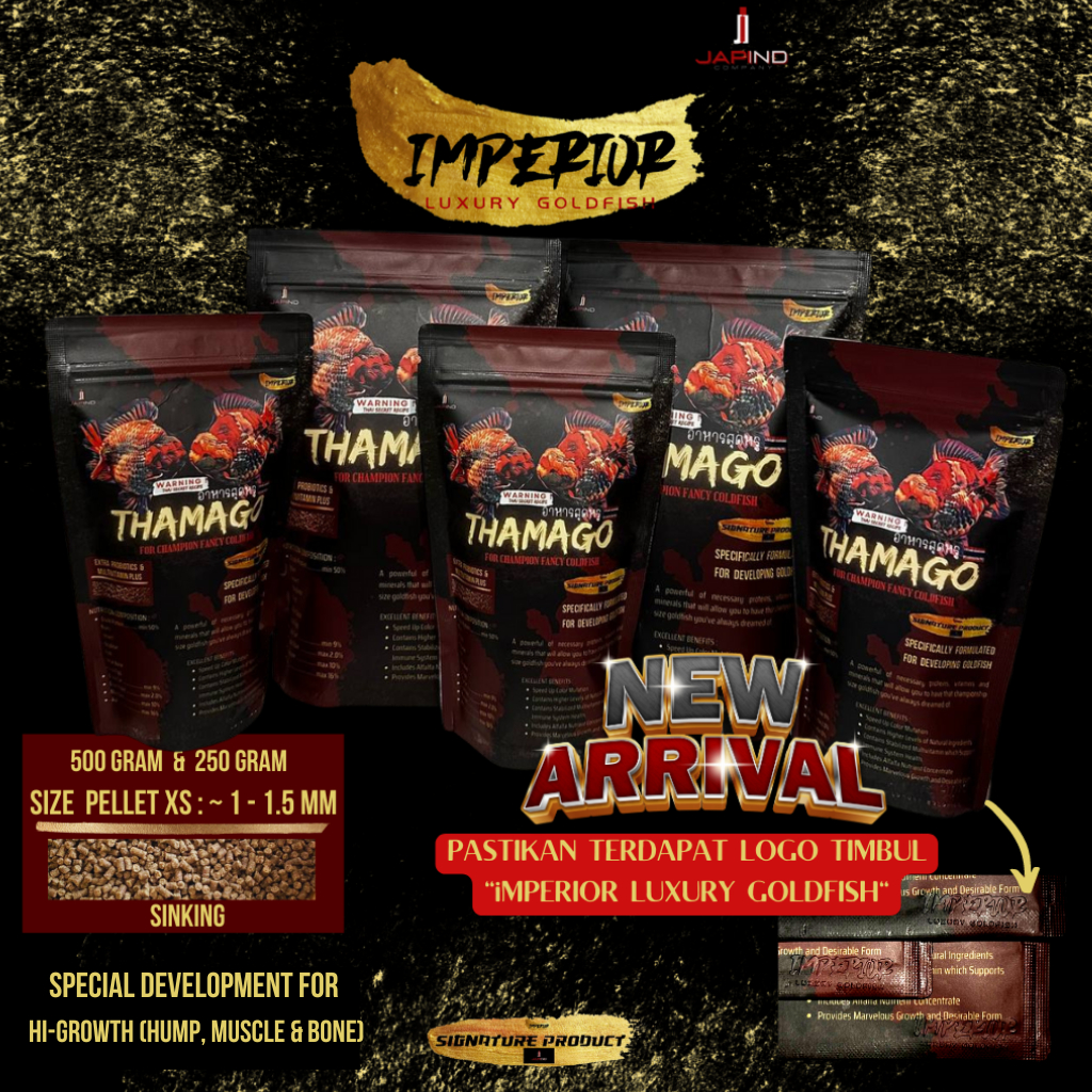 Jual Pelet Ikan Koki/Goldfish NEW Thamago - HI-Growth (Hump, Muscle ...