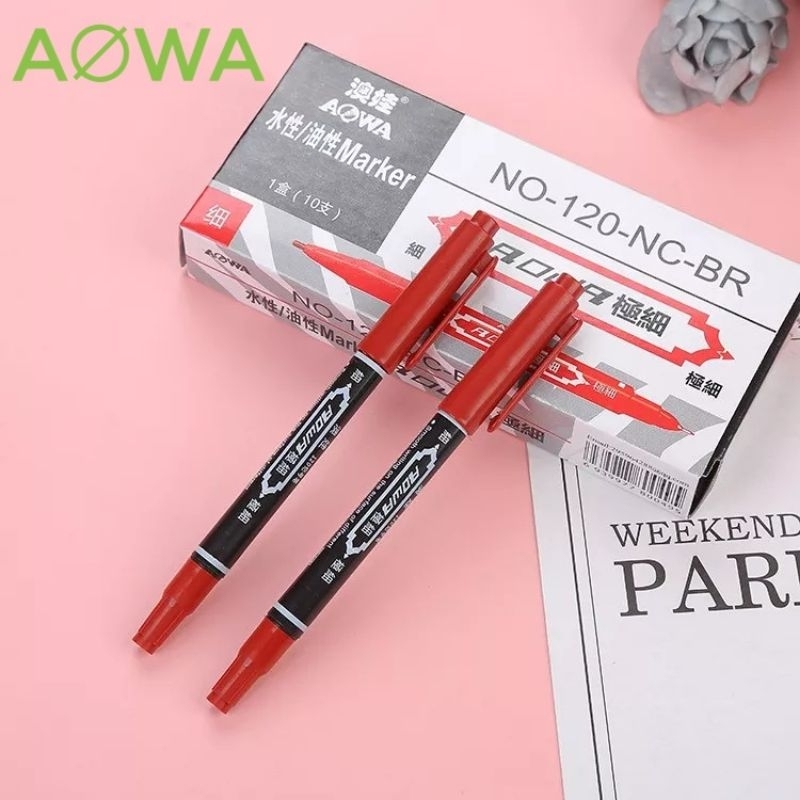 Jual Spidol Permanent Dual Tip 2 in 1 Pulpen Marker Dua Fungsi | Shopee ...