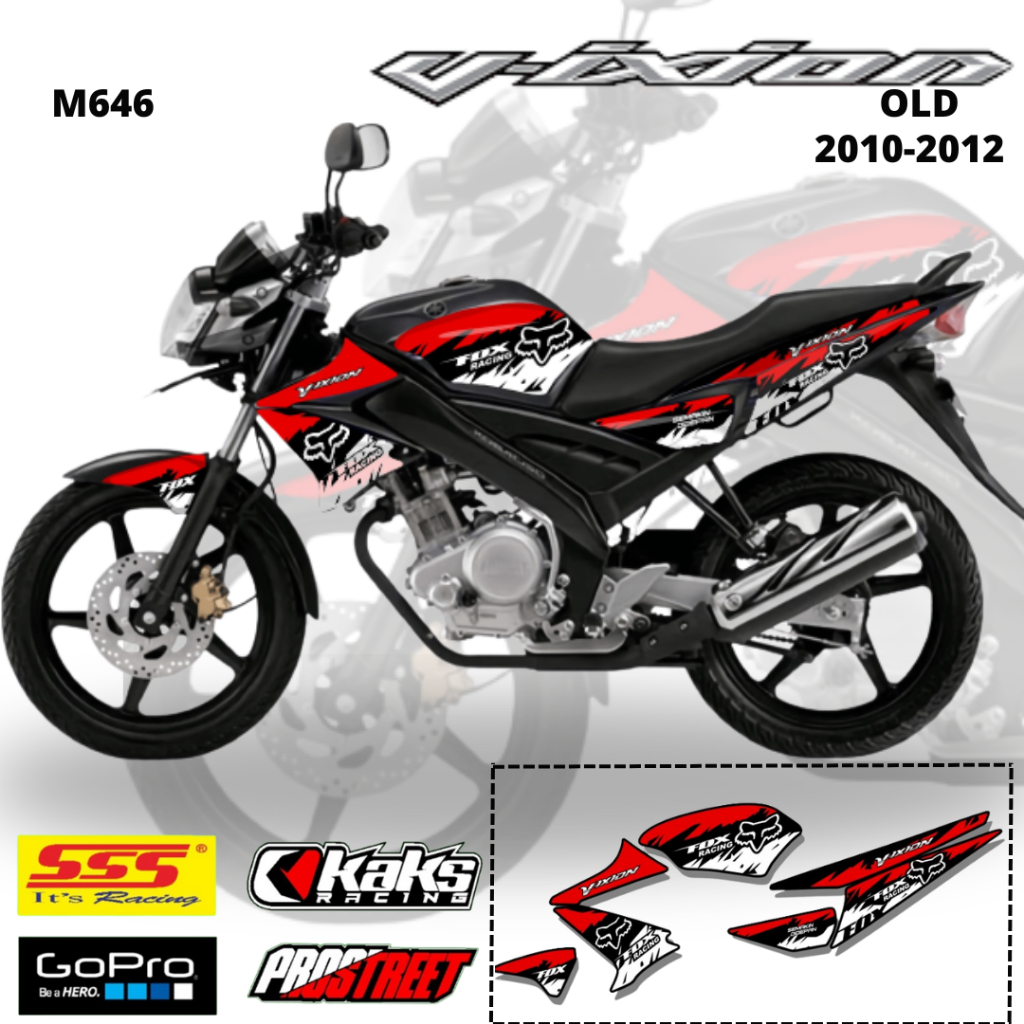 Jual Sticker Lis Striping Variasi Sticker List Decal Semi Full Body Motor Yamaha Vixion Old ...