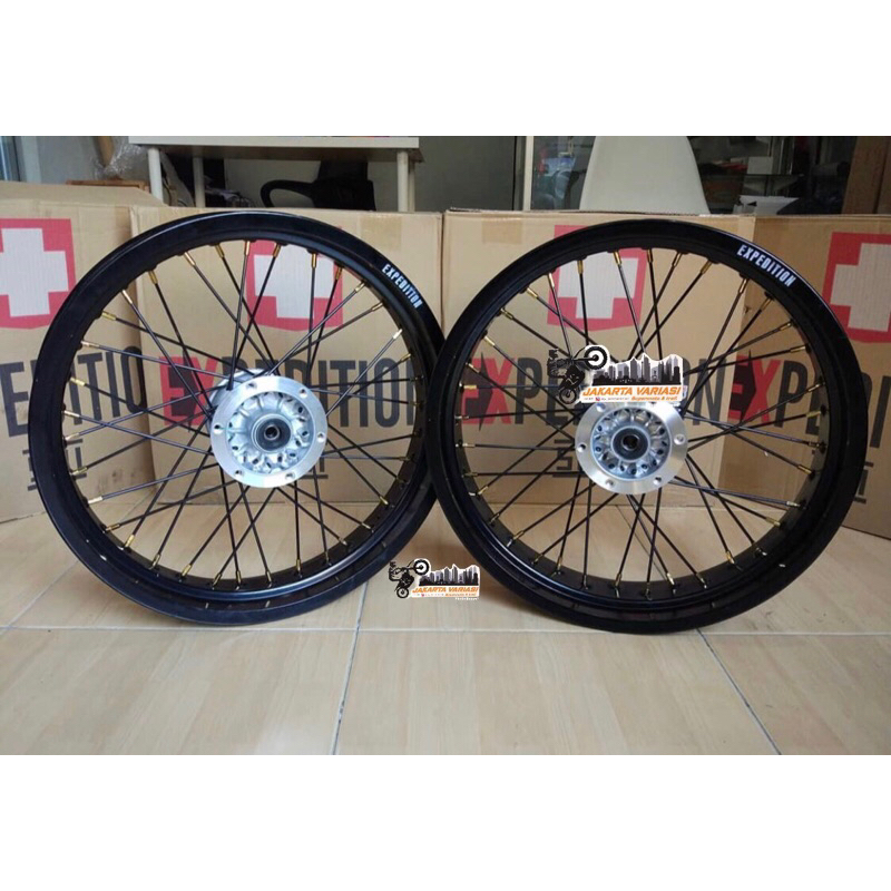 Jual velg supermoto klx 150 d-tracker 300-350 ring 17 velg full cnc ...