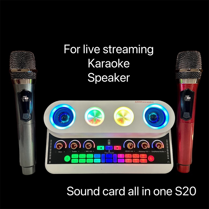 Jual All in one sound card speaker S20 soundcard karaoke speaker S20 ...